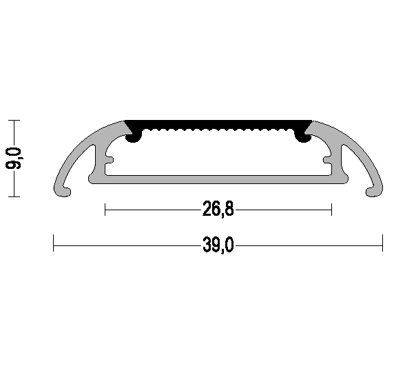 IP44 26mm Siliver Low Flat Extrusion Led Strip Aluminium Profile
