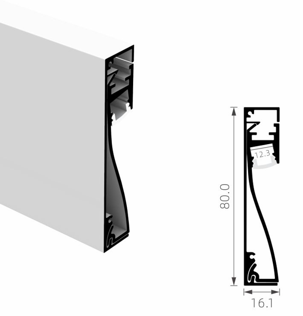 Aluminum LED Wall Profile Lighting LED Alu Skirting Line Drywall ...