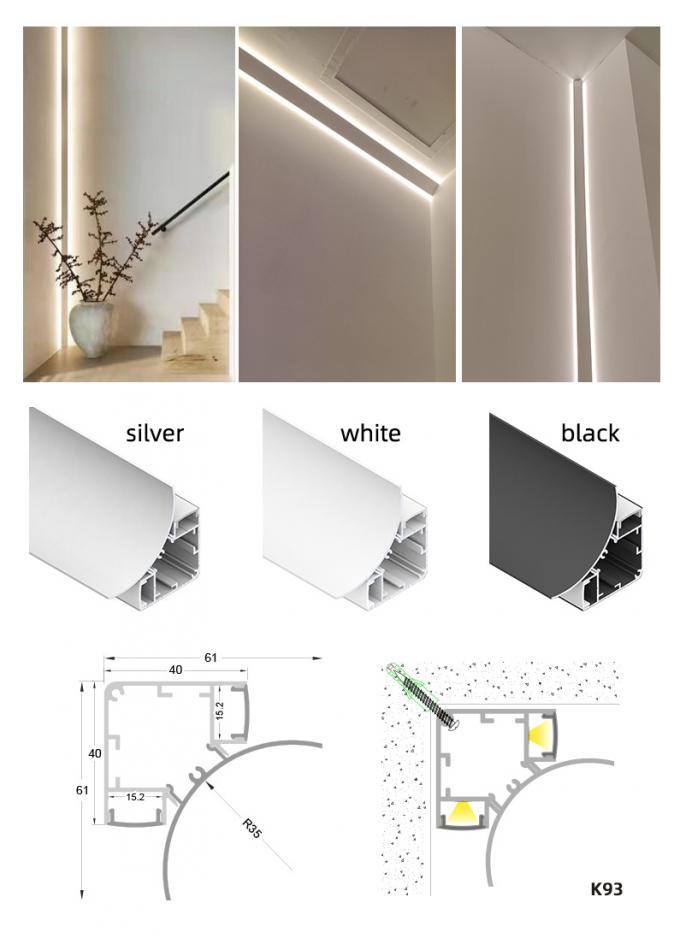 2.5m Length 6063 T5 Alloy Corner Angle LED Strip Aluminium Profile for ...