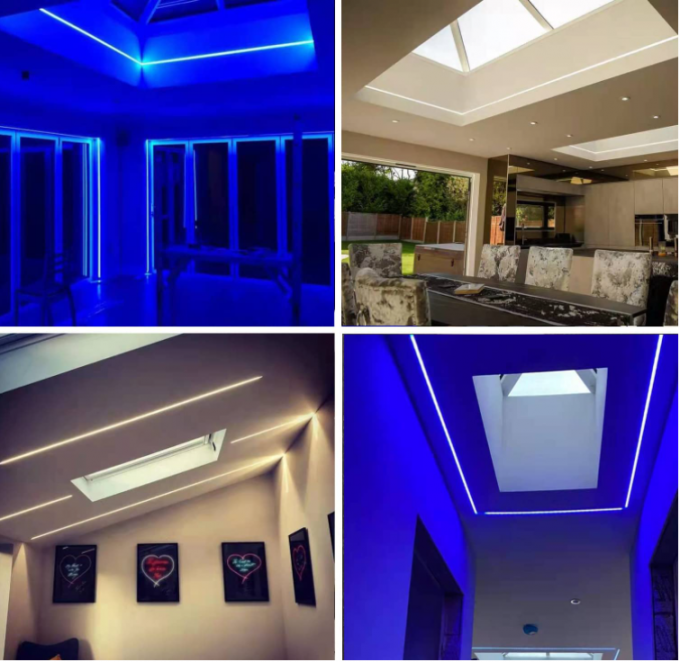 T5 Aluminum Gypsum Led Strip Plasterboard Profile Wall Mounted