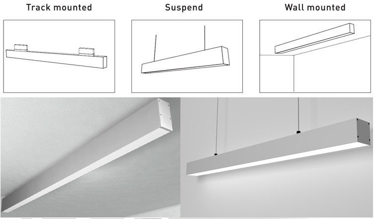 Suspended LED Aluminium Profile Super Bar Light Housing U Shape Surface ...